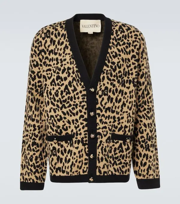 Valentino Garavani Jacquard Virgin Wool Cardigan