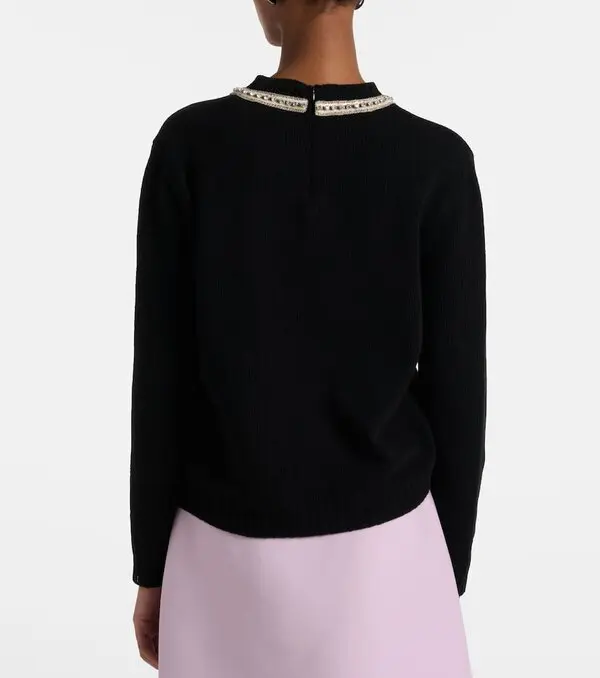 Valentino Garavani Sequined Virgin Wool Sweater - Black