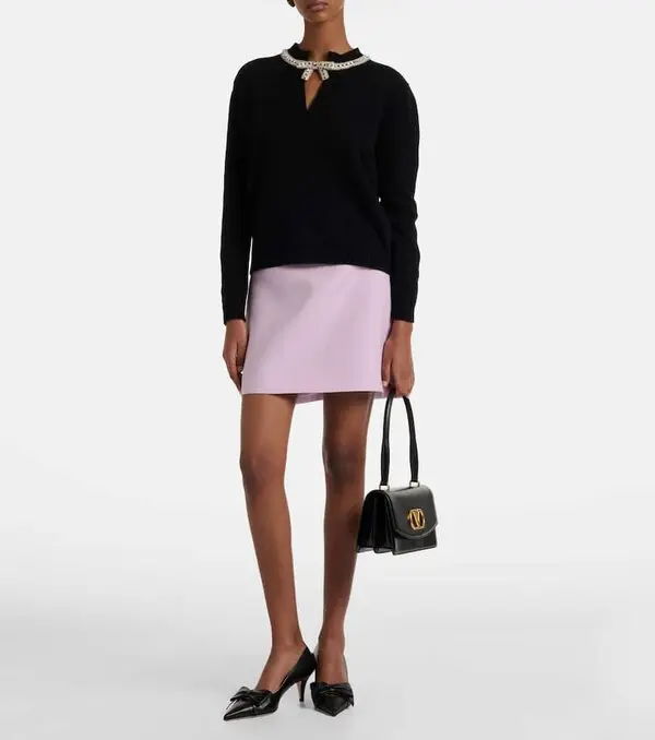 Valentino Garavani Sequined Virgin Wool Sweater - Black