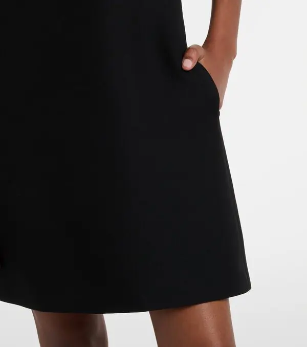 Valentino Garavani Crepe Couture Feather-trimmed Mini Dress - Black