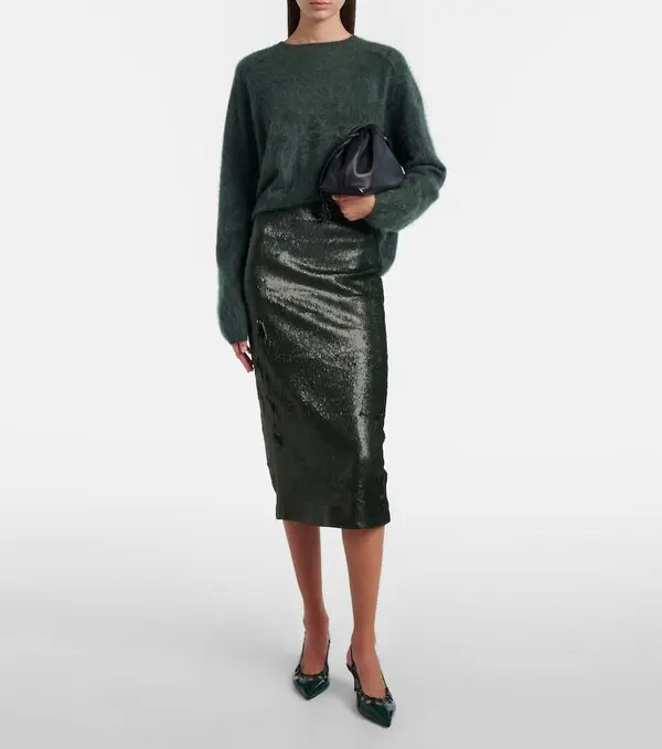 EMILIA WICKSTEAD Bethan Sequined Pencil Skirt