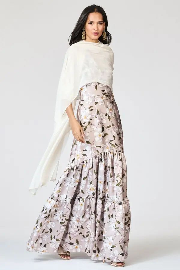 Sachin & Babi Emmy Embellished Silk Chiffon Scarf - Ivory