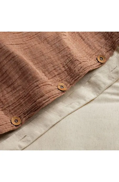 CRANE HOME Crinkled Cotton & Linen Duvet Cover