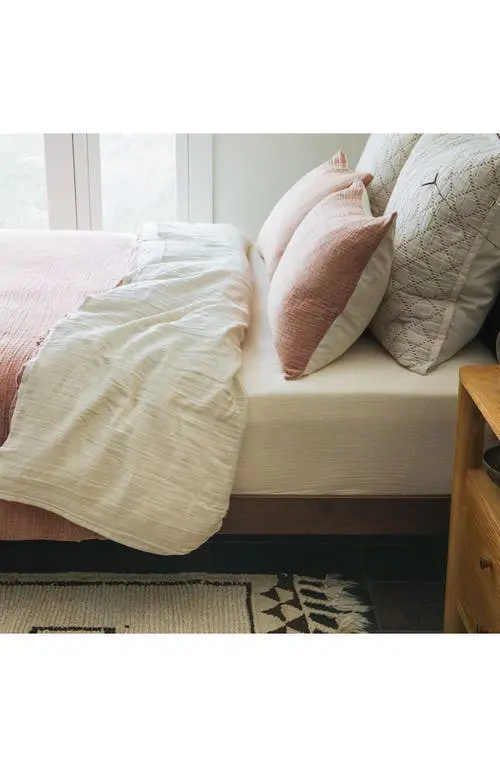 CRANE HOME Crinkled Cotton & Linen Duvet Cover