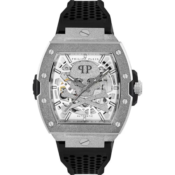 Philipp Plein The Skeleton Frosted Strap Watch - Stainless Steel