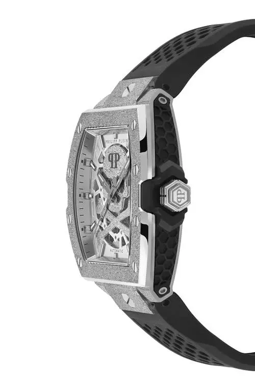 Philipp Plein The Skeleton Frosted Strap Watch