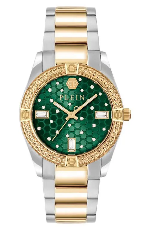 Philipp Plein Icon Chain Bracelet Watch - Green Two Tone