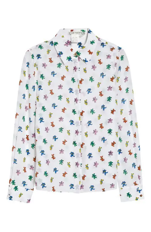 Alice + Olivia X Grateful Dead Willa Printed Silk Shirt