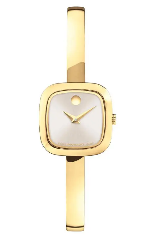 Movado Museum Cushion Bangle Watch - Gold Dial