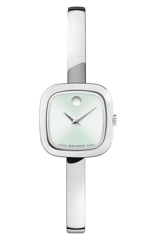 Movado Museum Cushion Bangle Watch - Green Dial