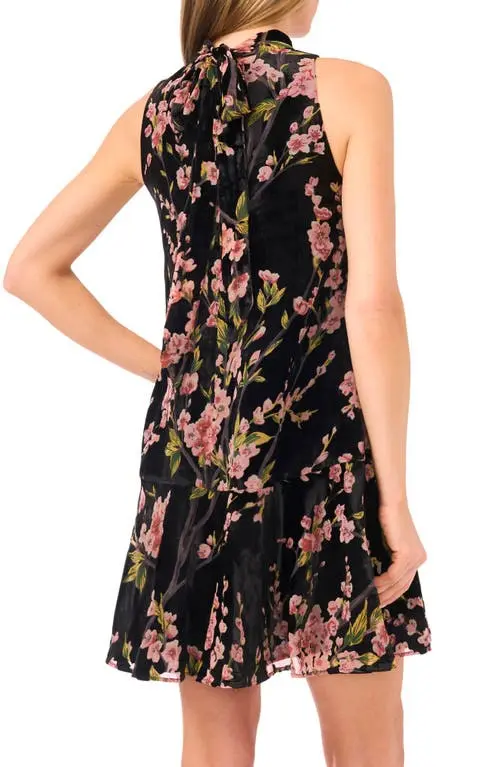 Ted Baker London Floral Tie Neck Sleeveless Dress
