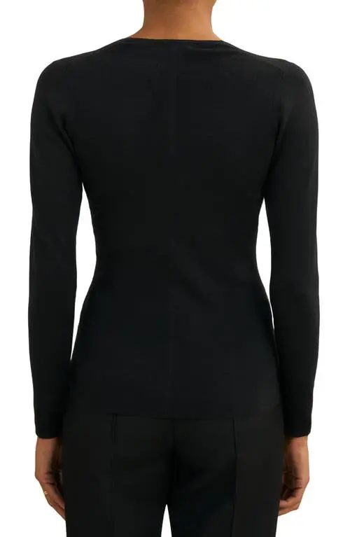 REISS Maeve V-neck Silk Blend Sweater