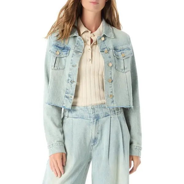 DO BY DEE OCLEPPO Talia Crop Raw Hem Denim Jacket