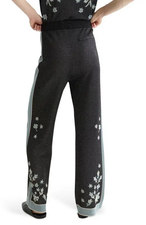 Scotch & Soda Jacquard Knit Wide-leg Pants - Meteorite