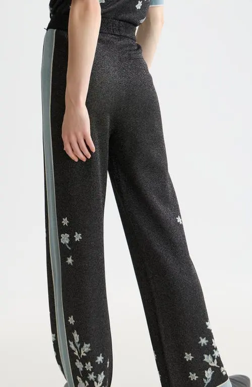 Scotch & Soda Jacquard Knit Wide-leg Pants - Meteorite