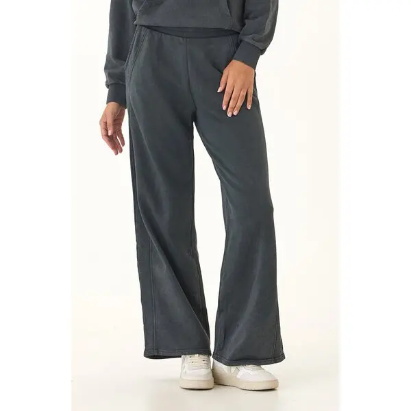 THREADS 4 THOUGHT Esmeralda Mineral Wash Wide Leg Pants - Carbon