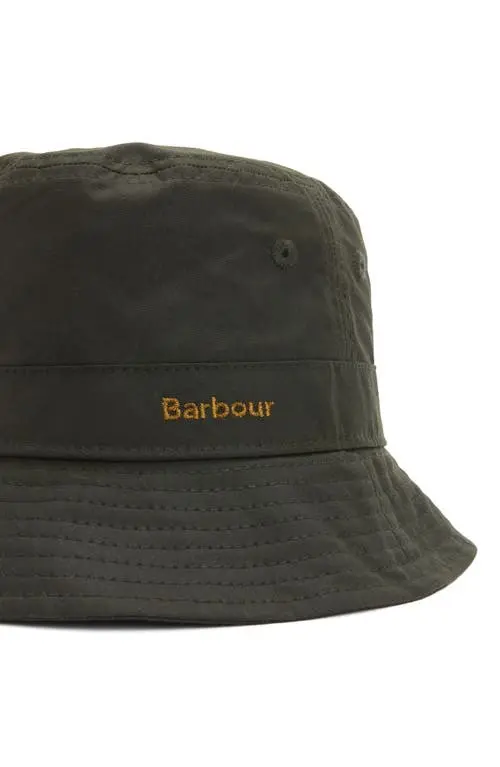 Barbour Belsay Waxed Cotton Bucket Hat - Fern
