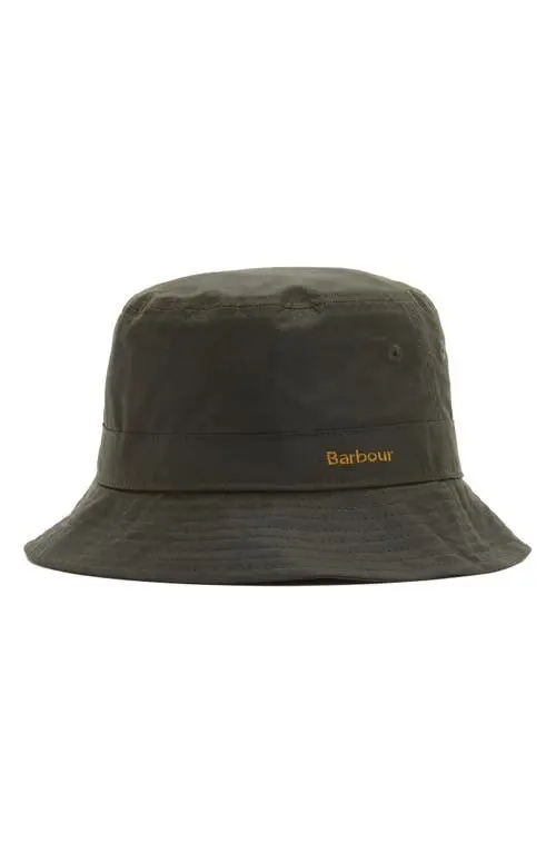 Barbour Belsay Waxed Cotton Bucket Hat - Fern