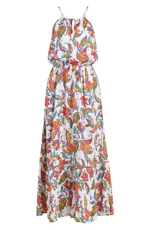 SUNSHINE 79 Floral Print Tiered Maxi Dress