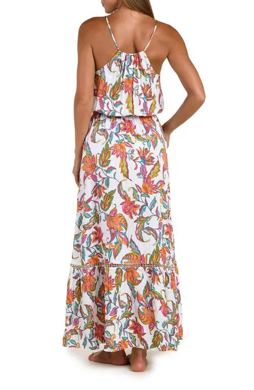 SUNSHINE 79 Floral Print Tiered Maxi Dress