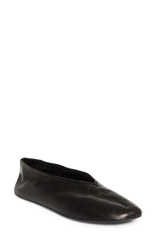 THE ROW Stella Ballerina Flat - Lacquer Brown