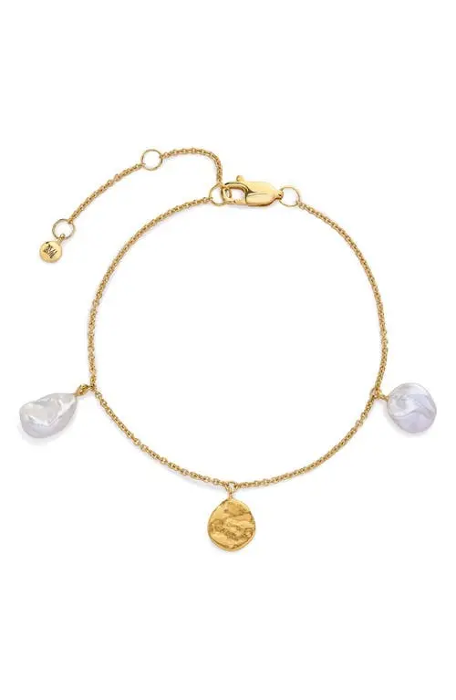 Monica Vinader Capri Charm Bracelet - 18k Gold Vermeil/pearl