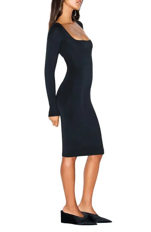 SKIMS Smooth Layers Long Sleeve Dress - Obsidian