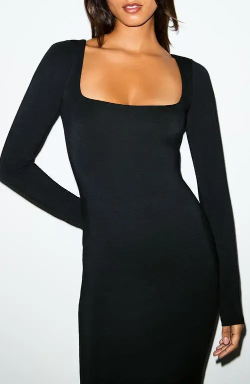 SKIMS Smooth Layers Long Sleeve Dress - Obsidian