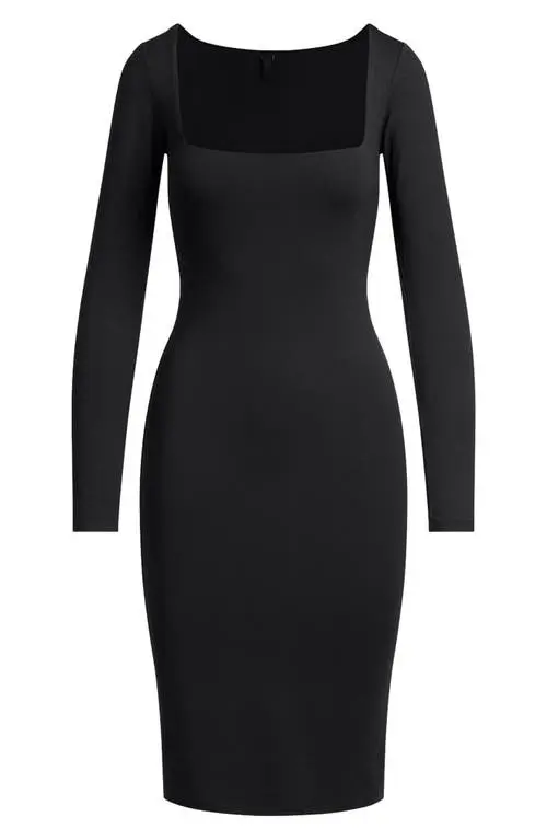 SKIMS Smooth Layers Long Sleeve Dress - Obsidian