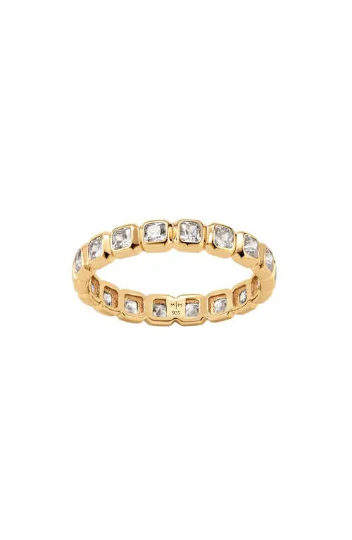 MADE BY MARY Cubic Zirconia Eternity Birthstone Ring - Gold/april