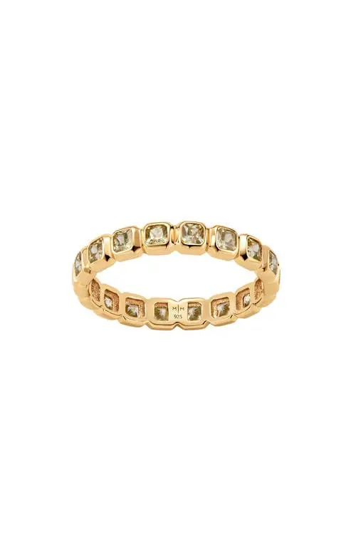 MADE BY MARY Cubic Zirconia Eternity Birthstone Ring - Gold/august