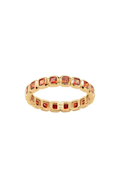 MADE BY MARY Cubic Zirconia Eternity Birthstone Ring - Gold/january