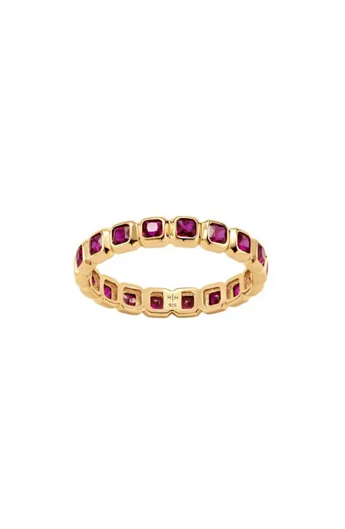 MADE BY MARY Cubic Zirconia Eternity Birthstone Ring - Gold/july