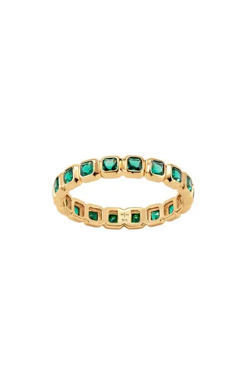 MADE BY MARY Cubic Zirconia Eternity Birthstone Ring - Gold/may