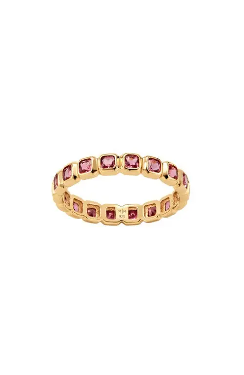 MADE BY MARY Cubic Zirconia Eternity Birthstone Ring - Gold/october