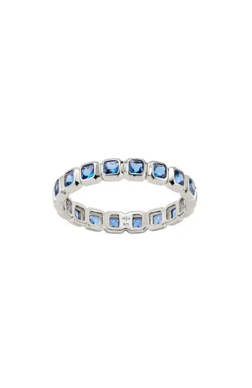 MADE BY MARY Cubic Zirconia Eternity Birthstone Ring - Silver/december