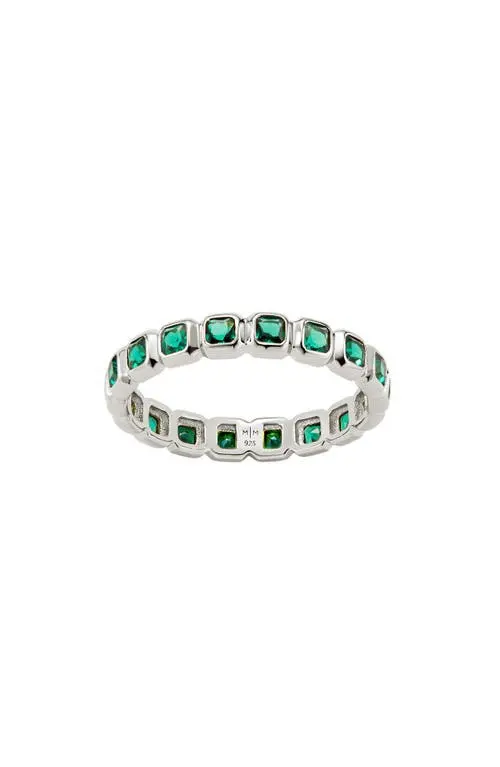 MADE BY MARY Cubic Zirconia Eternity Birthstone Ring - Silver/may