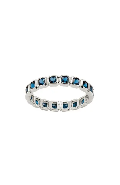 MADE BY MARY Cubic Zirconia Eternity Birthstone Ring - Silver/september