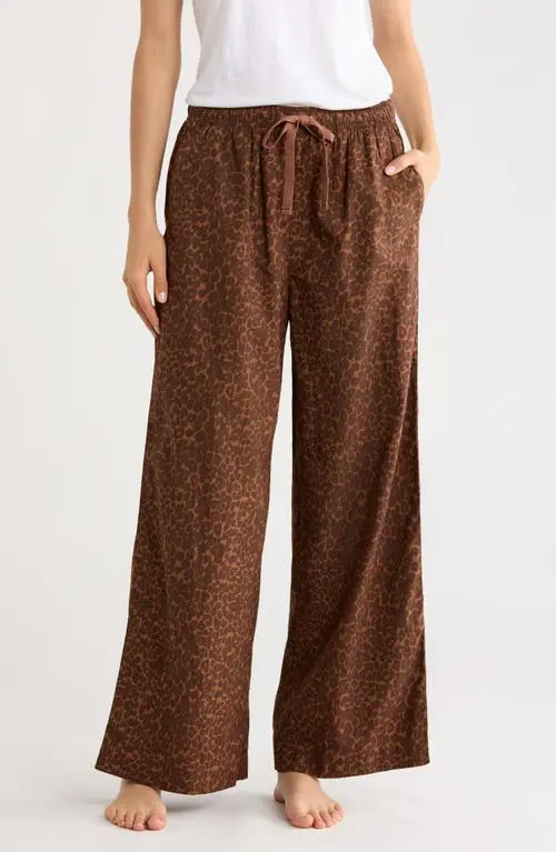Nordstrom Cotton Poplin Pajama Pants - Brown Simone Leopard