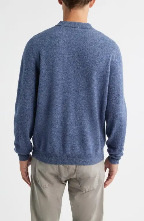Scott Barber Cashmere Polo - Denim Heather
