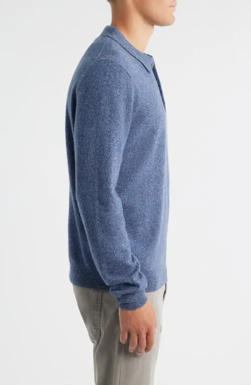 Scott Barber Cashmere Polo - Denim Heather