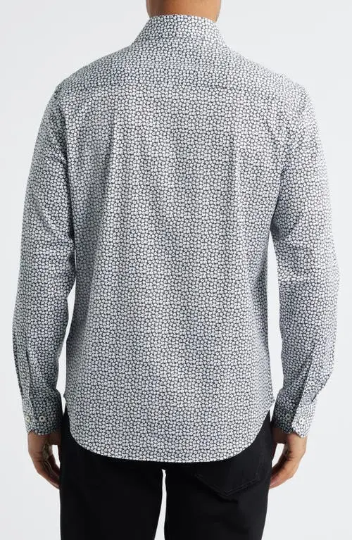 Bugatchi James Ooohcotton® Floral Button-up Shirt - Black/white