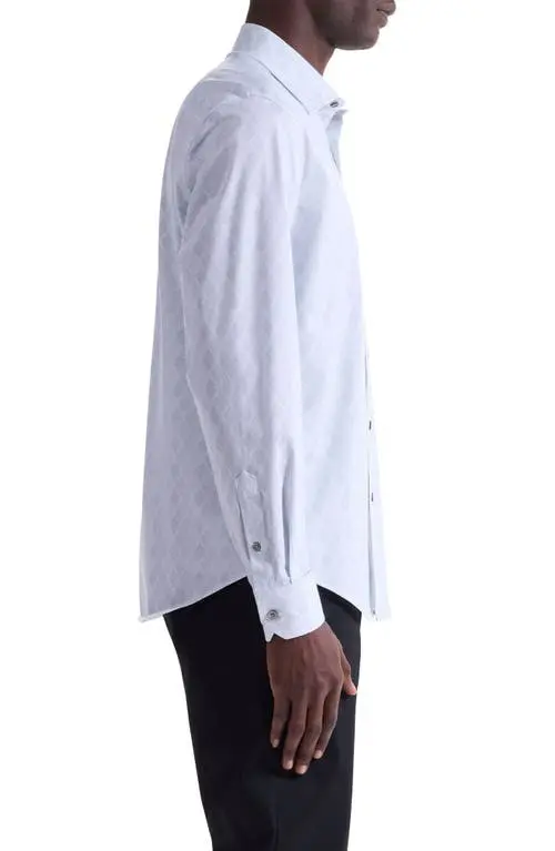 Bugatchi James Ooohcotton® Leaf Print Button-up Shirt - Platinum