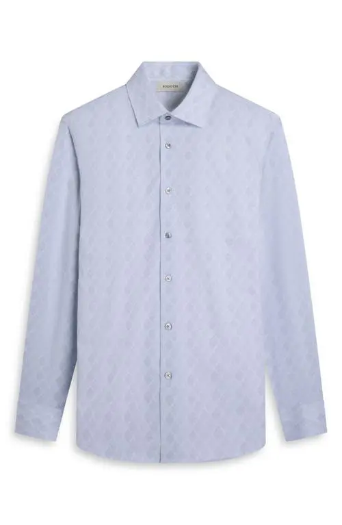 Bugatchi James Ooohcotton® Leaf Print Button-up Shirt - Platinum