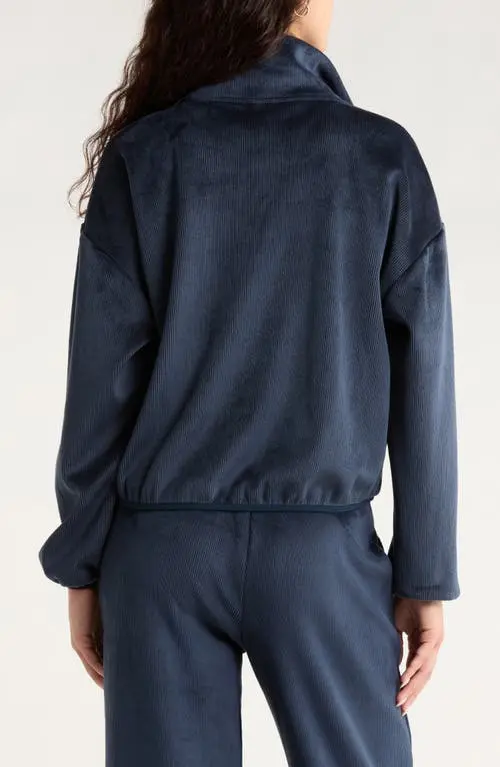 Zella Plush Ribbed Jacket - Navy Sapphire