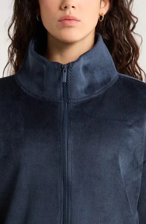 Zella Plush Ribbed Jacket - Navy Sapphire
