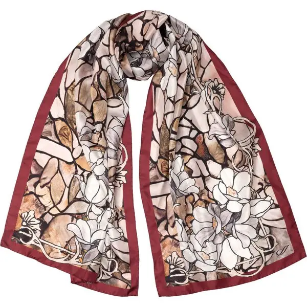 ELIZABETTA Tiffanylong Silk Scarf For - Forest Oak