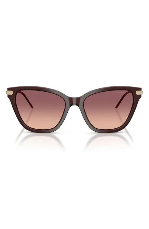 Emporio Armani 56mm Cat Eye Sunglasses - Opal Bordeaux/pink Violet