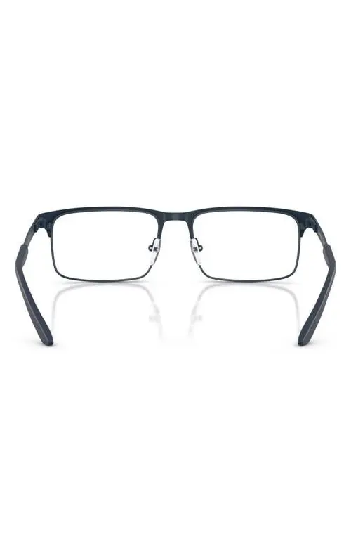 Emporio Armani 53mm Rectangular Optical Glasses - Matte Blue/demo Lens