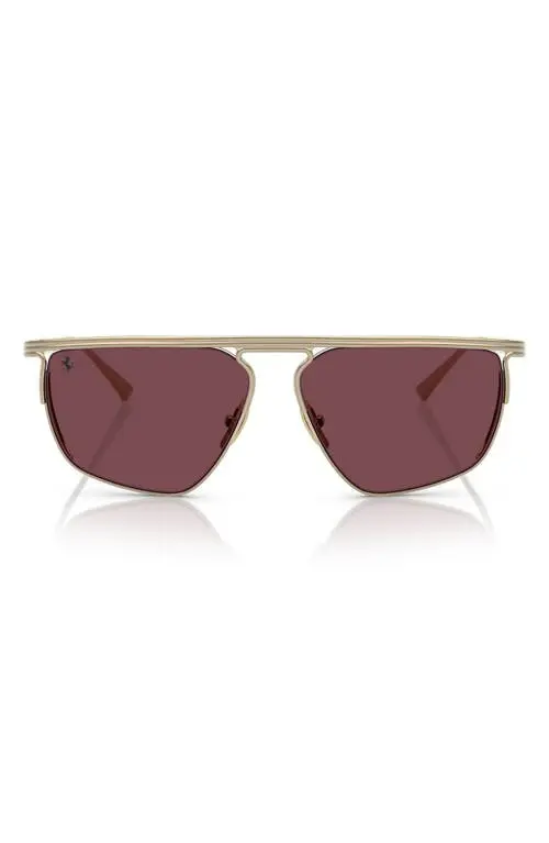 SCUDERIA FERRARI 59mm Irregular Sunglasses - Pale Gold/bordeaux